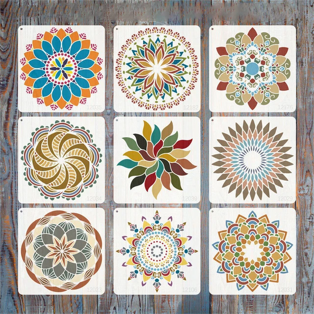 REUSABLE MANDALA STENCILS Dot Draw Templates Stencil for Painting Art ...