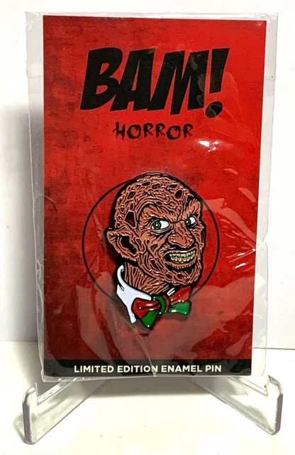 BAM BOX HORROR Nightmare On Elm St Freddy Krueger Pin Badge Limited ...