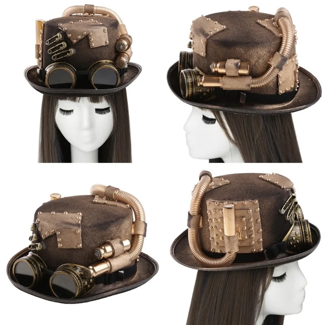 STEAMPUNK TOP HAT For Men With Goggles Gay Bowler Top Hat Gothic ...