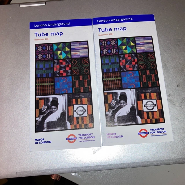 2 MAPS LONDON Underground Tube Map - December 2024 TFL current 2025 ...