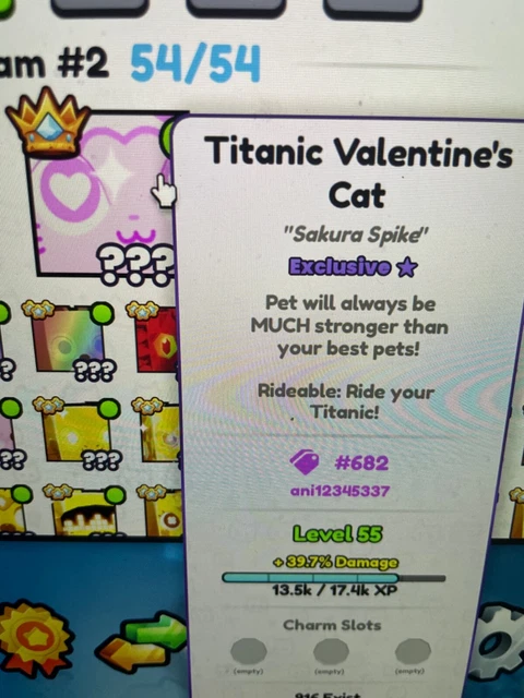 PET SIMULATOR 99 - TITANIC VALENTINE CAT +FREE MYSTERY GIFT - Pet Sim ...