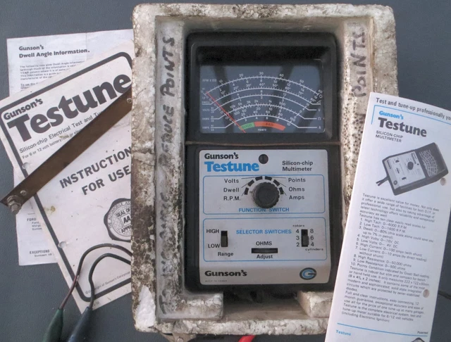 GUNSONS TESTUNE SILICON Chip Multimeter Working Rpm Dwell Volts Points ...