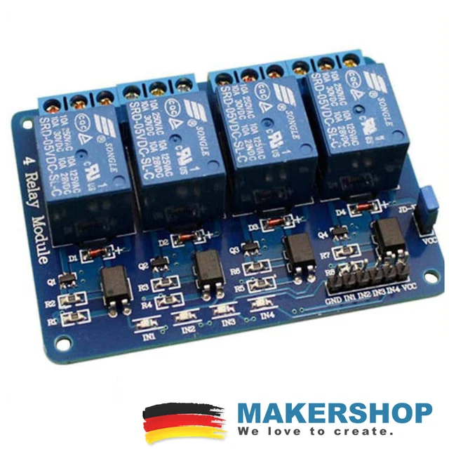4 KANAL RELAIS 5V/230V Raspberry Pi Optokoppler Modul Channel Relay Arduino EUR 4,45 - PicClick DE