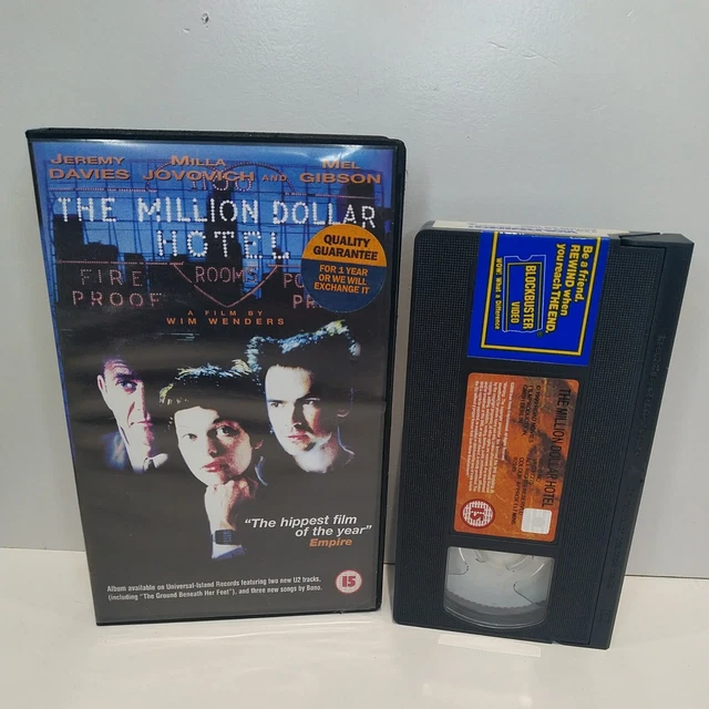 THE MILLION DOLLAR HOTEL EX RENTAL VHS BLOCKBUSTERS / Mel Gibson, Milla ...