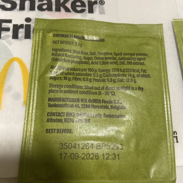 MCDONALD’S GRINCH SALT Grinched Gherkin Flavour Seasoning McShaker ...