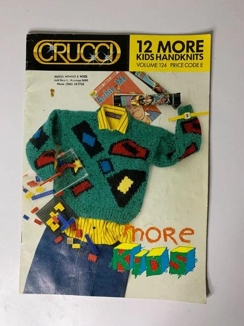 CRUCCI VINTAGE KNITTING Pattern Book Vol 124 Kids Handknits 80s Jumpers ...