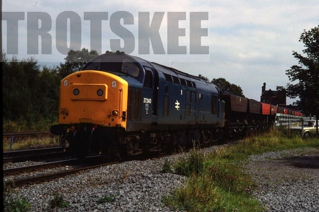 35MM SLIDE BR British Rail Diesel Loco Class 37 37240 Water Orton 1988 ...