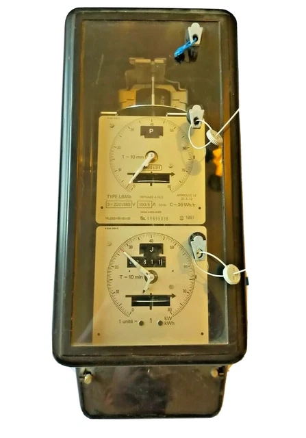 ANCIEN COMPTEUR ÉLECTRIQUE triphasé EDF Landis Gyr L8A1b de 1981 encore ...