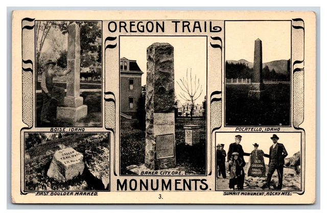 MONUMENTS MULTIVIEW OREGON Trail Monument Expedition UNP DB Postcard ...
