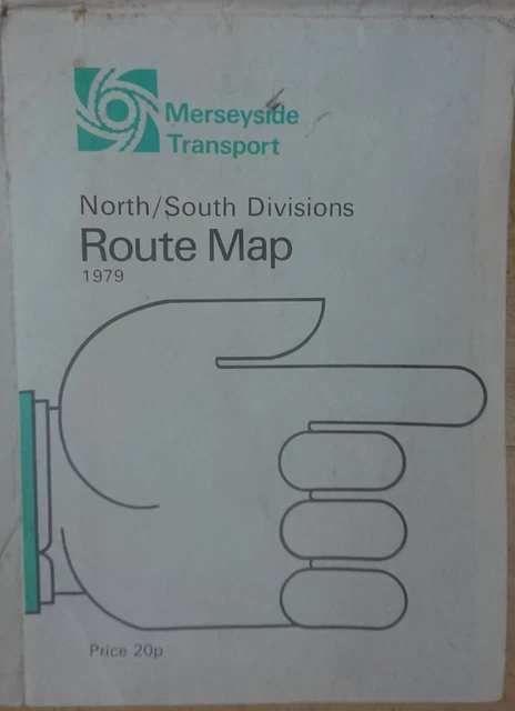 MERSEYSIDE TRANSPORT ROUTE map North/South Divisions 1979 Merseyside ...