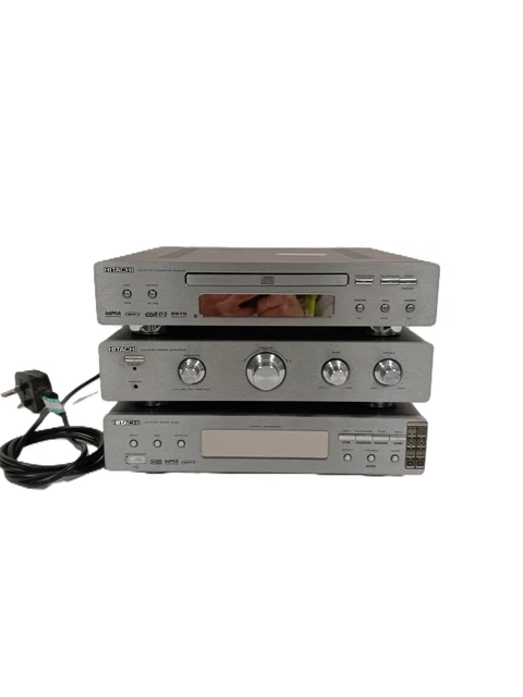 VINTAGE HITACHI HI-FI Stack System AM/FM CD Player Amplifier Turning On ...