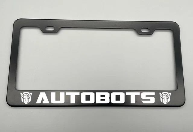 LASER ENGRAVED TRANSFORMERS AUTOBOT BLACK Stainless Steel License Plate ...
