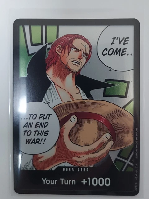 ONE PIECE CARD game - Paramount war - Don!! Card Shanks FOIL - OP02 EUR ...
