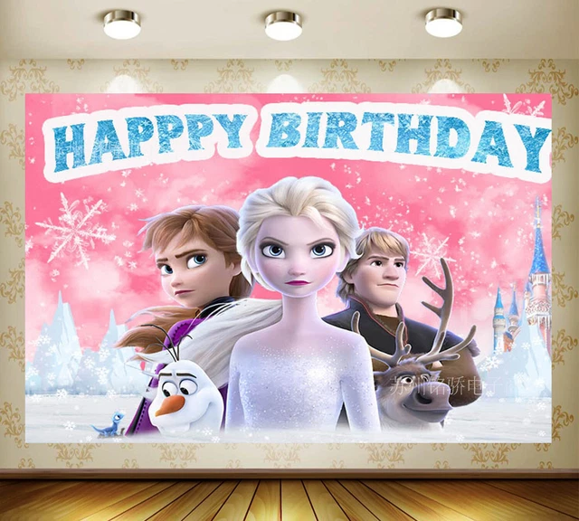 FROZEN PRINCESS ELSA Girls Backdrop Birthday Party Photo Background ...