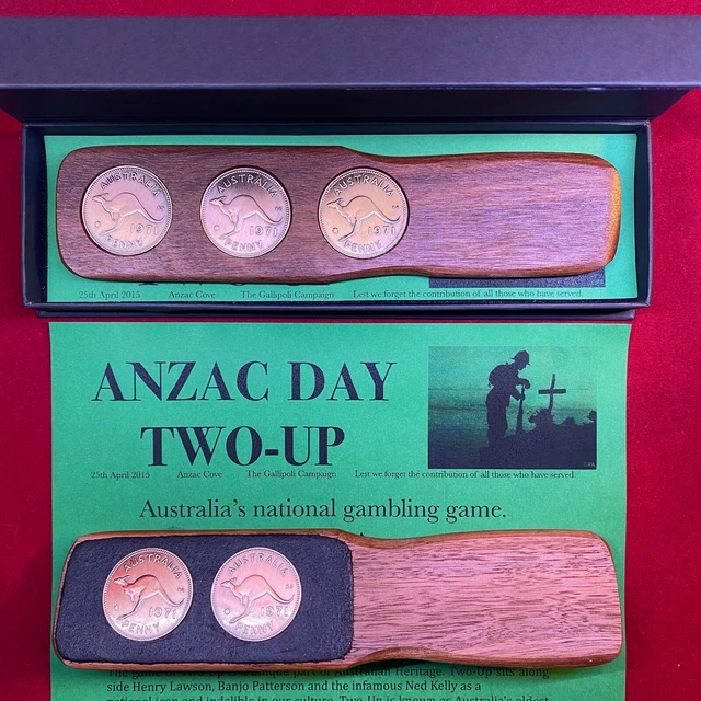 ANZAC DAY PROFESIONAL Two-Up Game with Australian Pennies £22.02 ...
