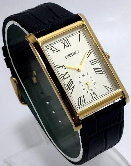 SEIKO SUB SECOND Quartz Slim Montre-bracelet de luxe japonaise plaquée ...