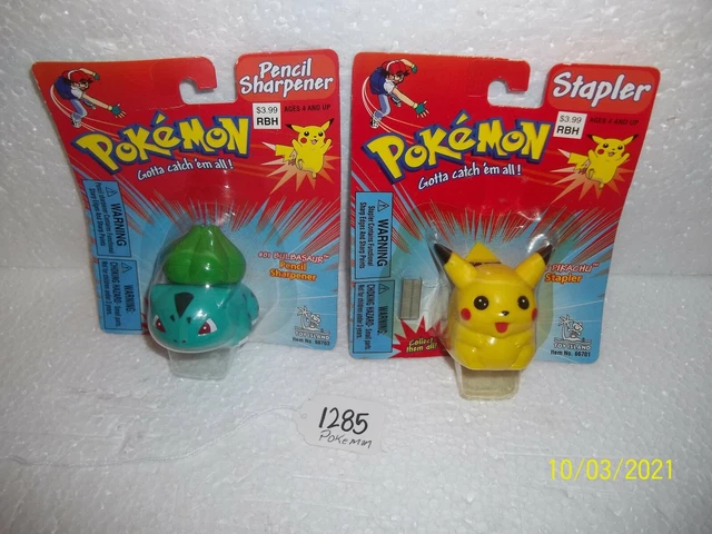 2) POKEMON PIKACHU Bulbasaur Stapler Figure Toy Stationary Set Toy ...