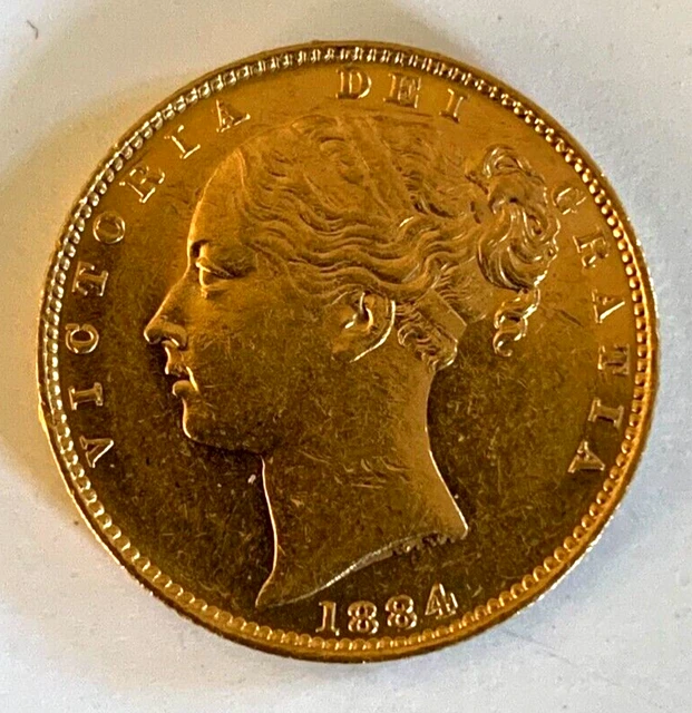 1884 MELBOURNE MINT. Queen Victoria Shield Reverse Sovereign HIGH GRADE ...