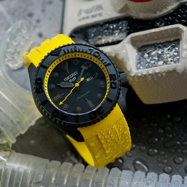 SEIKO MOD BUMBLEBEE SRPD79K1M7 Men Black Custom Watch Auto 42mm Black ...