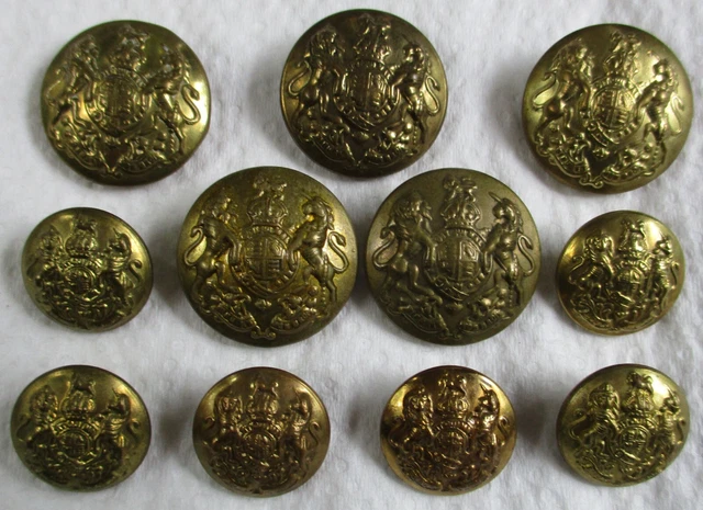 SET 10X BRITISH Army:"ROYAL ARTILLERY BRASS BUTTONS" (22mm-19mm, RA ...