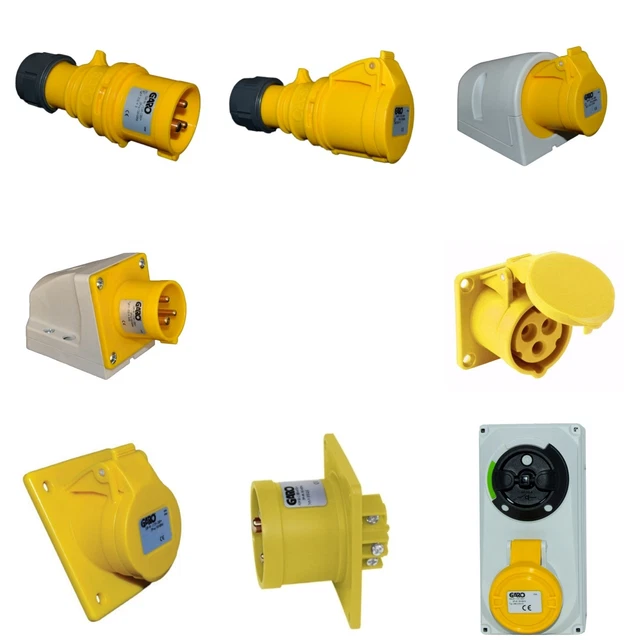 GARO 110V 32A 2P+E Yellow Industrial Plugs & Sockets IP44 £5.99 ...