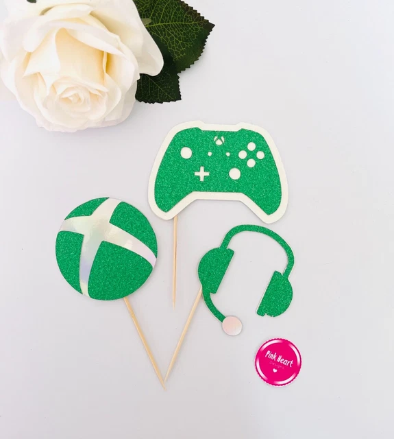 XBOX BIRTHDAY THEMED Gaming Cake Topper Set Of 3 Headset Controller Any ...