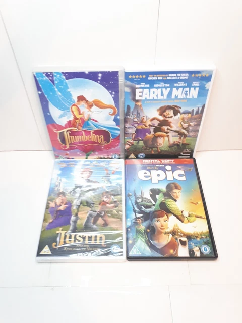 DVD BUNDLE 4X Family Animation Movies Thumbelina, Epic, Early Man ...