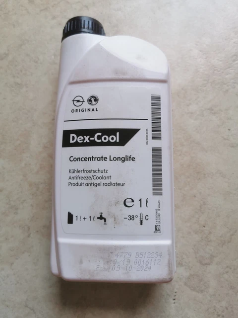 GENUINE VAUXHALL DEX-COOL Antifreeze/Coolant Concentrated Long Life 1L ...