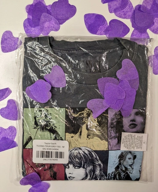 Taylor Swift The Eras Tour Mineral Wash Gray T Shirt New Official Merch