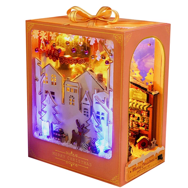 DIY BOOK NOOK Kit 3D Light Up Bookends Model Wooden Creative for Kids ...