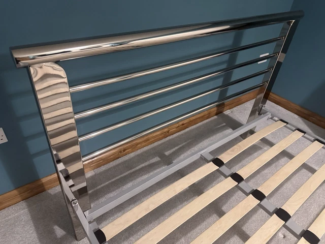 BED FRAME CHROME Metal King size £20.75 - PicClick UK