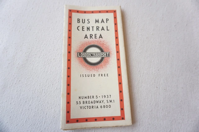 1937 NO 5 Bus Map London Transport Bus Underground VGC £19.99 - PicClick UK