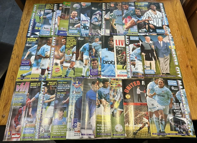 MANCHESTER CITY 1993/94 FULL SET OF HOME PROGRAMMES x31 *PLUS AWAY ...