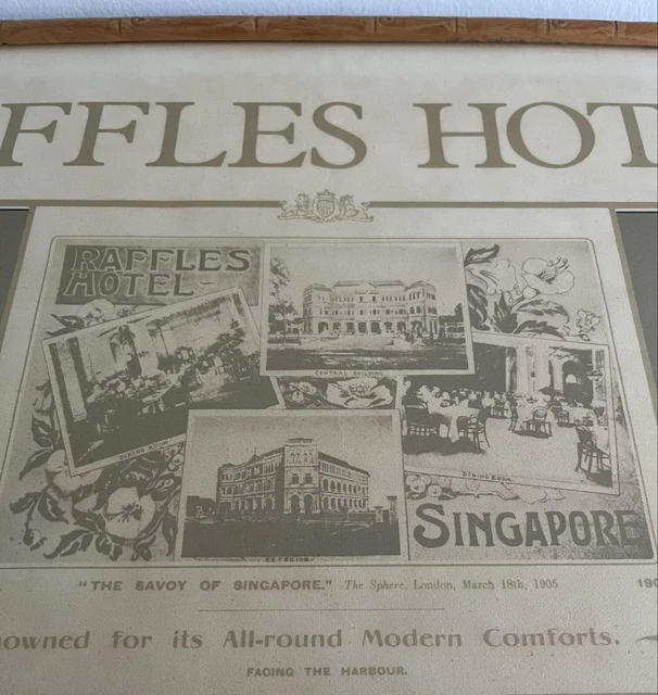 A SUPERB RARE vintage Advertisement print of RAFFLES HOTEL SINGAPORE £ ...