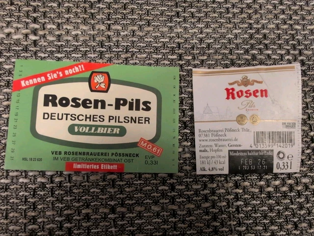 BIERETIKETT THÜRINGEN ROSEN Brauerei 2025 DDR Pola Beer Label Retro EUR ...