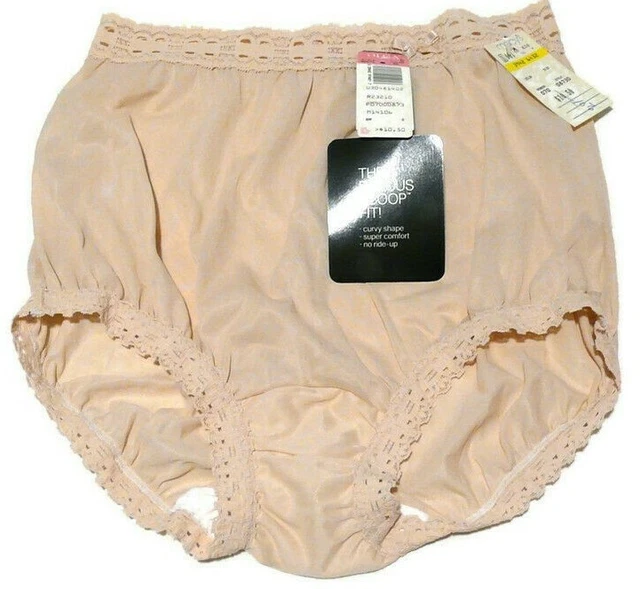 Vintage Olga Nylon Lace Panties Size 6 Beige Famous Scoop Fit High