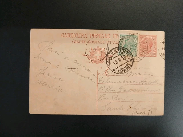 CARTOLINA POSTALE VIAGGIATA 1919 Timbro Bari Santo Spirito Puglia Carte ...