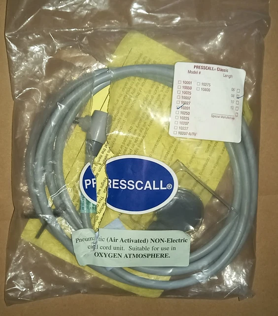 INTERCALL NURSE CALL 600 Air Switch PressCall Pneumatic Call Lead 2.4M ...