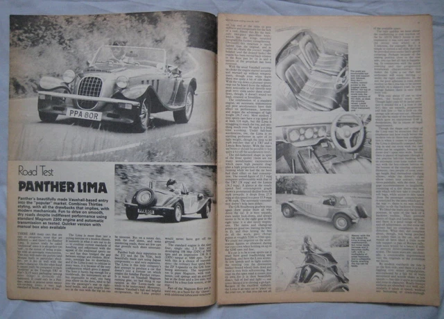 1977 PANTHER LIMA Original Motor magazine Road test EUR 4,65 - PicClick IT