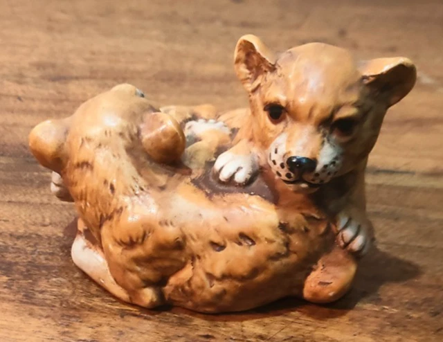THURINGIA SITZENDORF LION Curb Porcelain figure Germany Marked Vintage ...