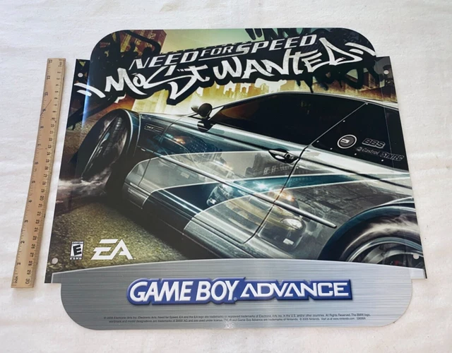 NEED FOR SPEED MOST WANTED Nintendo Game Boy Advance GBA Store Display ...