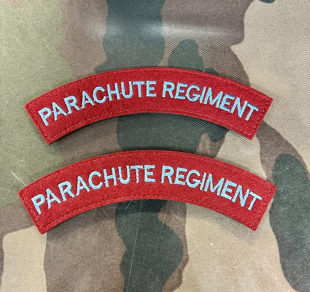 PAIR OF REPRO WW2 Parachute Regiment Shoulder Title Badge Patch Para ...