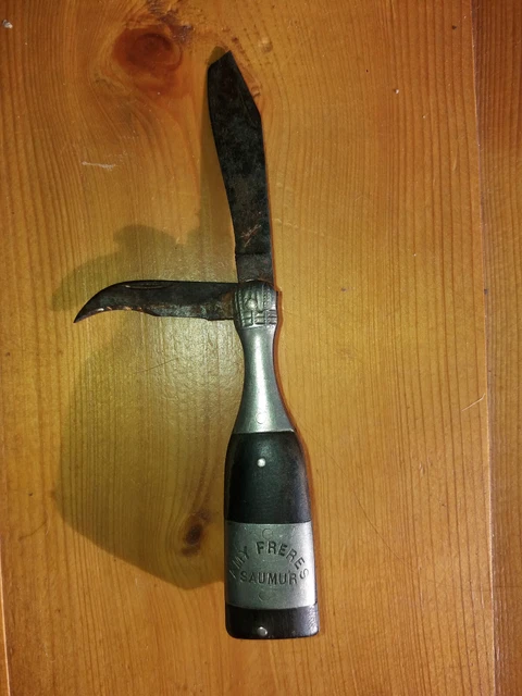 AMY FRERES SAUMUR couteau publicitaire en forme de bouteille vintage ...