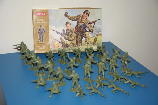 AIRFIX 1/32 BRITISH Commandos Toy Soldiers FULL Original MINT SET x 29 ...