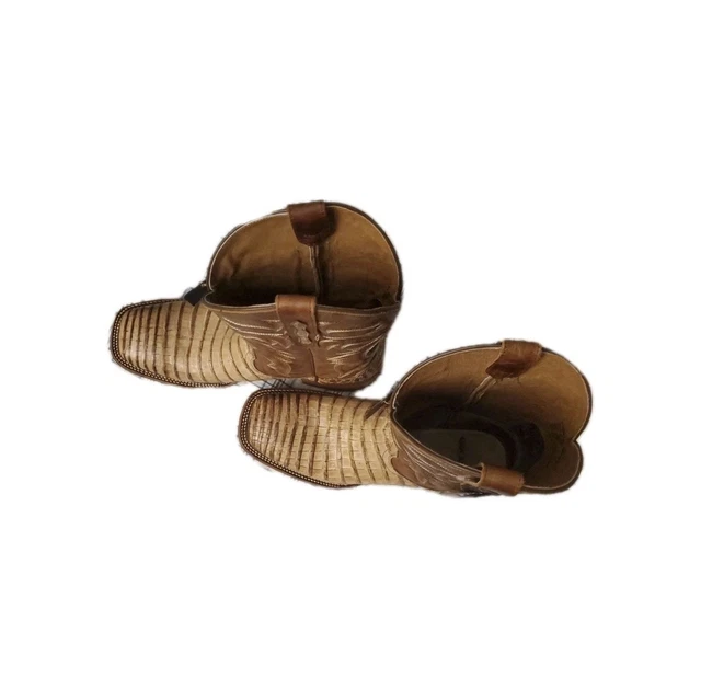 CODY JAMES MEN'S Burnished Caiman Exotic Boots Square Toe Brown Size ...