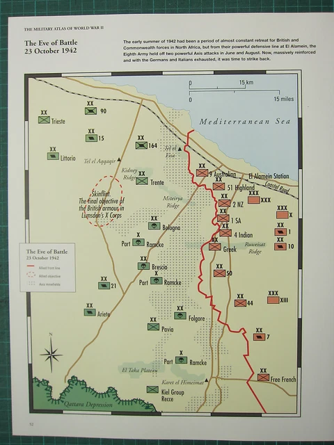 WW2 WWII MAP ~ The Eve Of Battle 23 October 1942 Allied Front Line ...