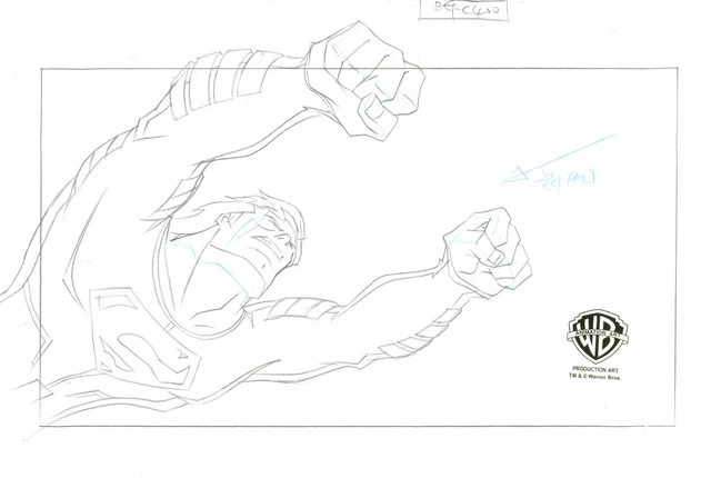SUPERMAN ANIMATED SERIES-ORIGINAL Production Drawing-Superman-Doomsday ...