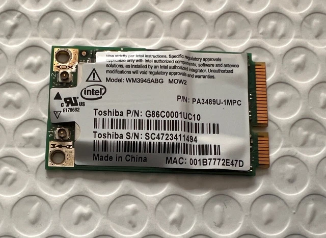 INTEL WM3945ABG WLAN WiFi Netzwerkkarte Mini PCIExpress Card -802.11abg ...