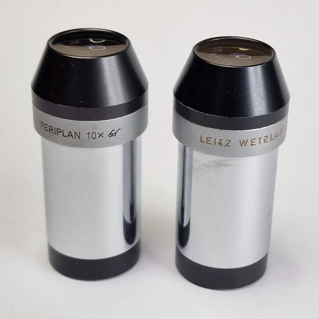 LEITZ WETZLAR PERIPLAN 10x Vintage Microscope Eyepieces (Pair) Please ...