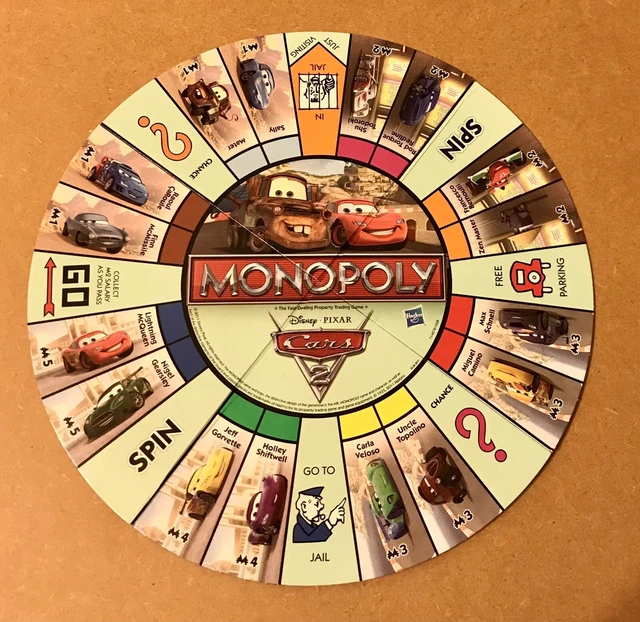 MONOPOLY DISNEY PIXAR Cars 2 Board Game. Spare Mover. * PRICE IS FOR ...